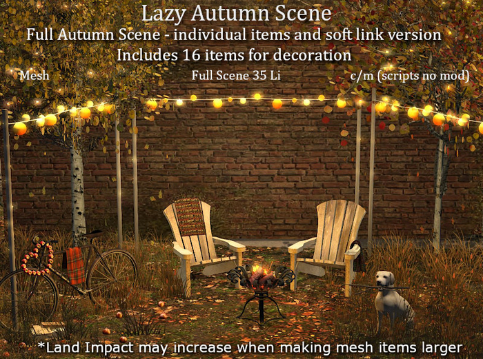 Second Life Marketplace Love Superstore Lazy Autumn Scene